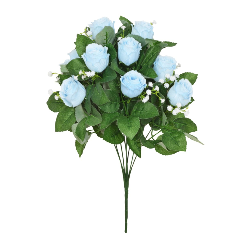 45CM LIGHT BLUE ROSEBUD FOLIAGE GYPSOPHILA X | sincerefloral