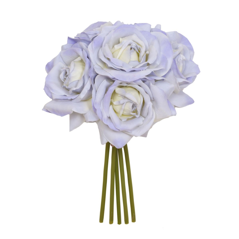 27CM BLUE OPEN ROSE X 5 POSY | sincerefloral