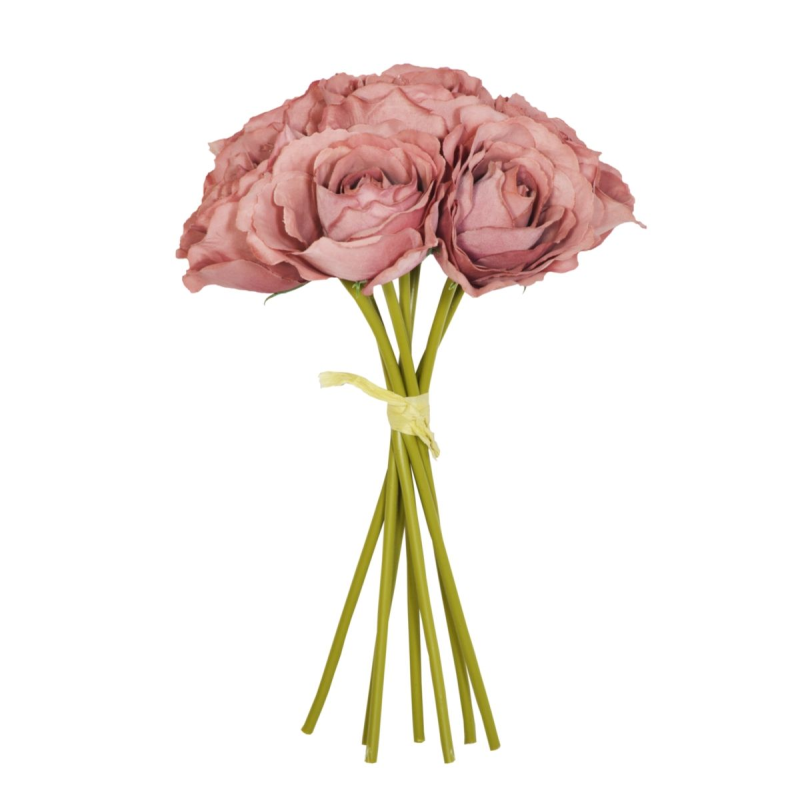 26CM PUCE OPEN ROSE X 7 HAND TIED | sincerefloral